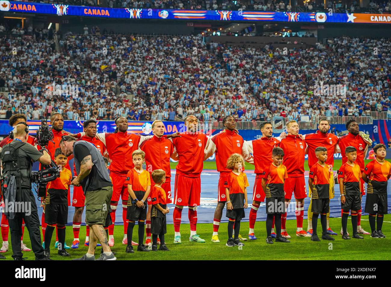 Atlanta, Georgia, USA, June 20, 2024, Canada's starting line up during ...