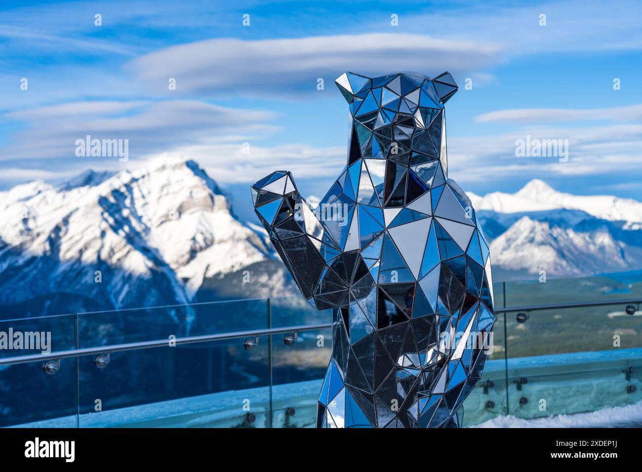 Banff Gondola station observation deck. Sulphur Mountain summit, Banff ...