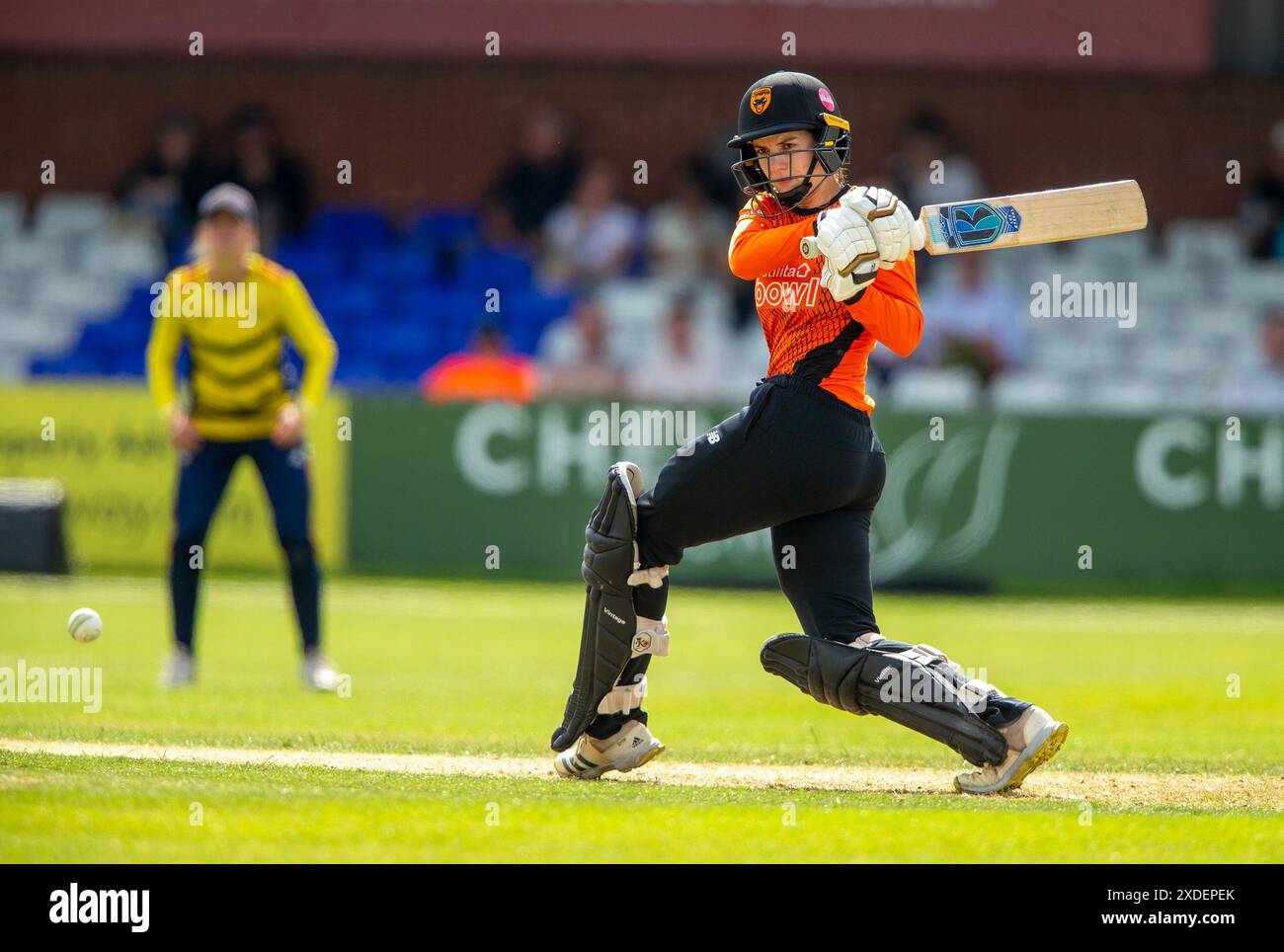 Southern Vipers Charli Knott plays a shot against South East Stars ...