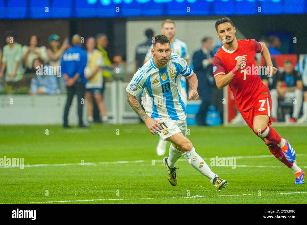 Atlanta, Georgia, USA, June 20, 2024, Argentina forward Lionel Messi #10 during the 2024 Copa ...