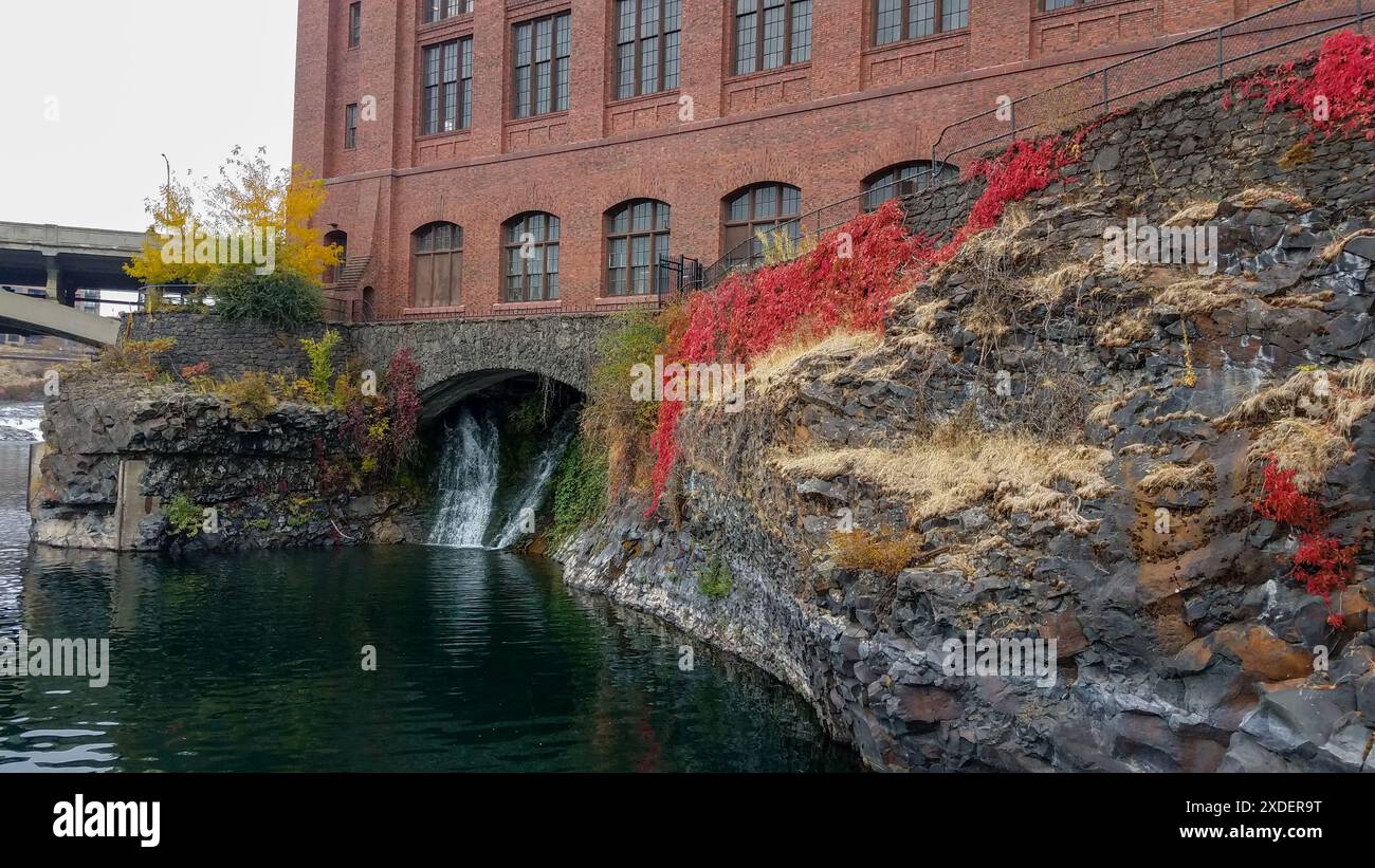 Autumn colors in downtown Spokane along the river front Stock Photo - Alamy