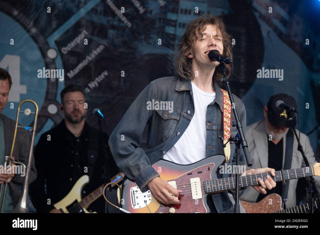 Carl Emil Petersen perform on the stage during an extension of the M4 ...