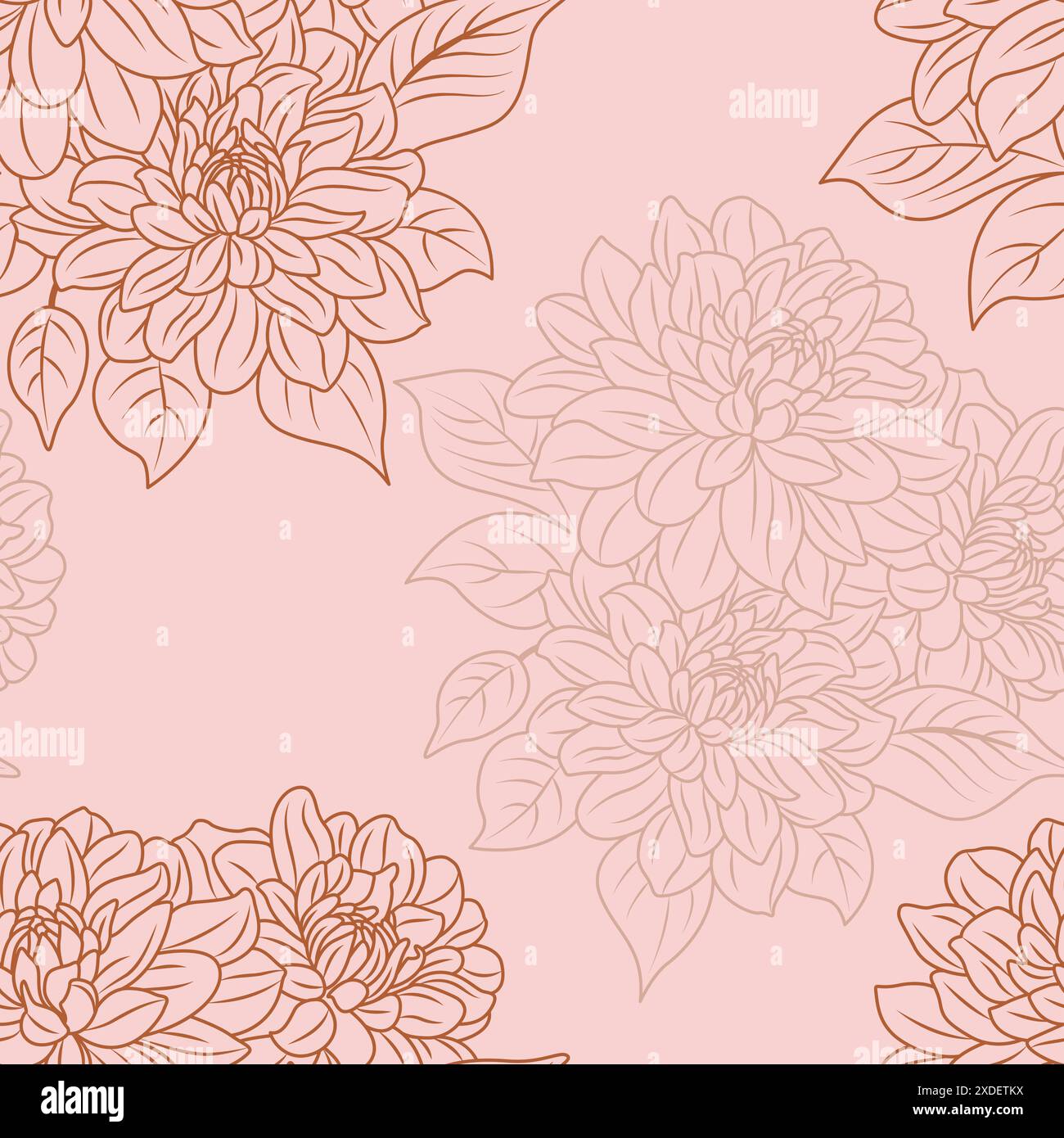 Delicate line art vector pattern design featuring pastel-colored ...