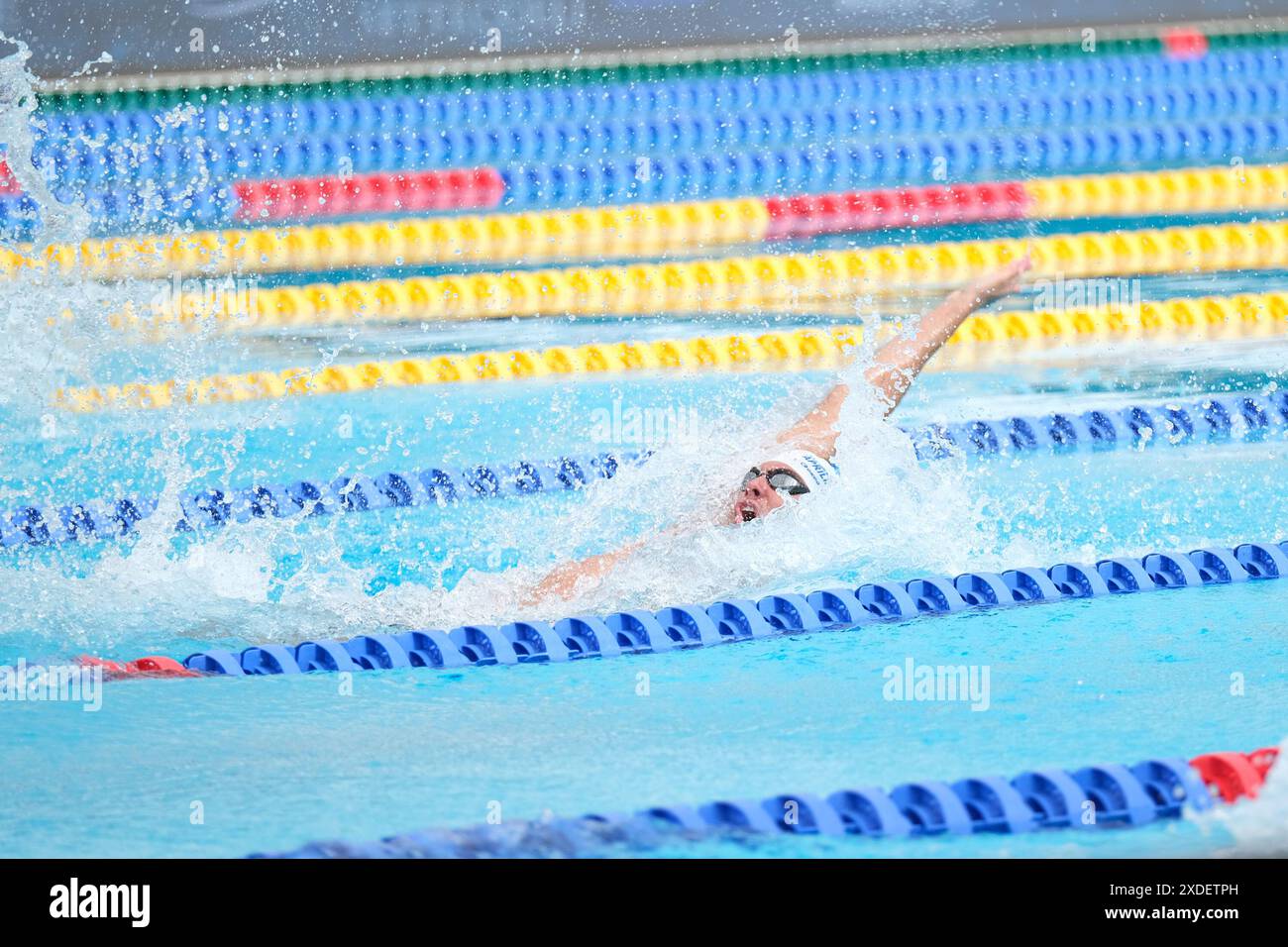 Flavio Leoni of Italy in action during the men's 100 metres backstroke ...