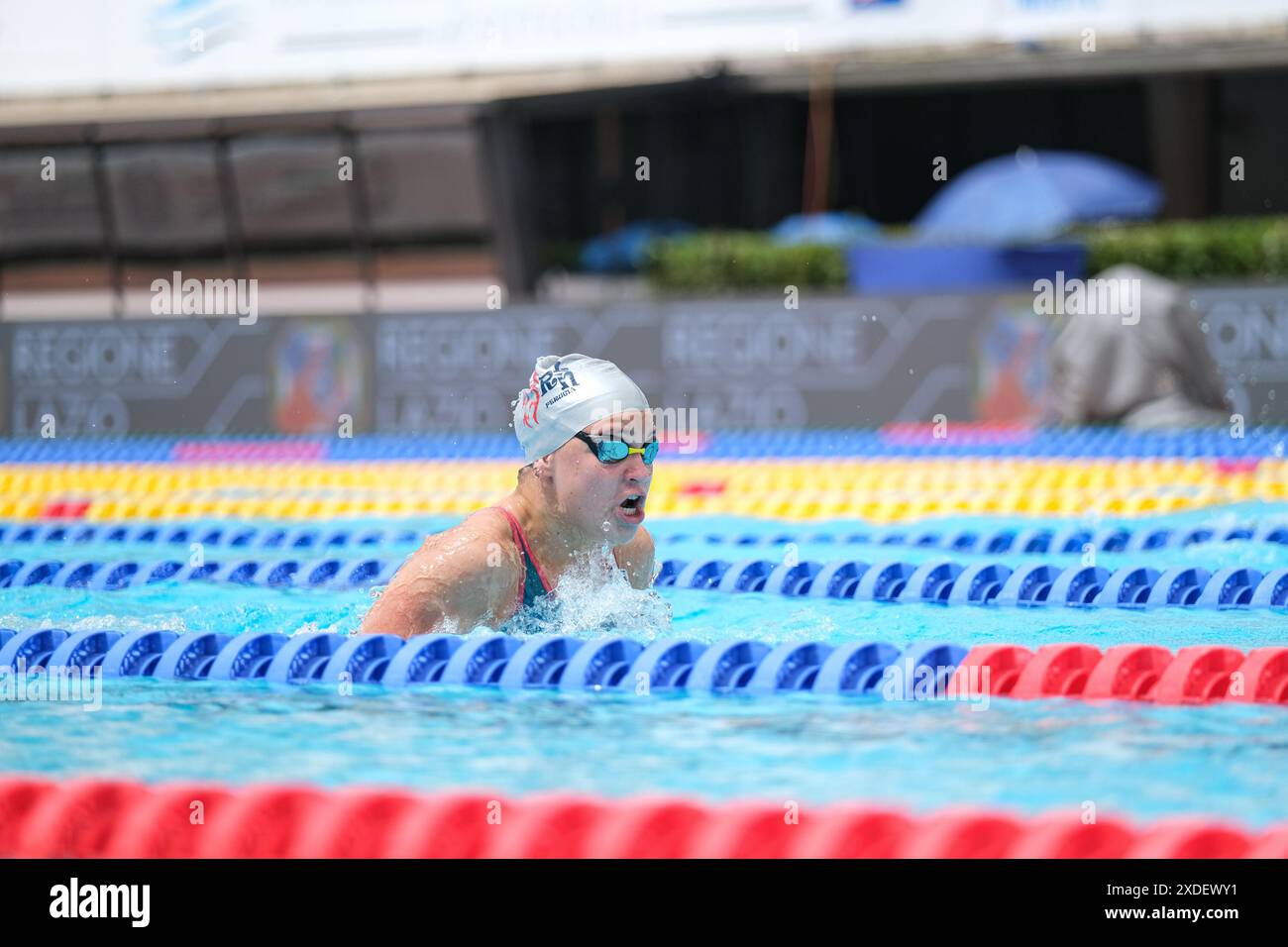 Erika Fancello of Italy in action during the women's 100 metres ...