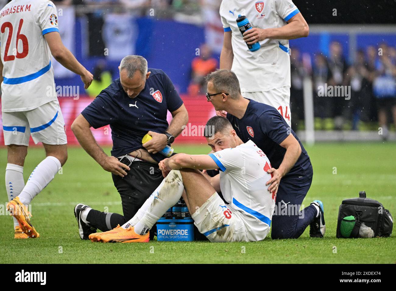 Hamburk, Germany. 22nd June, 2024. Injured Patrik Schick (CZE) is seen ...