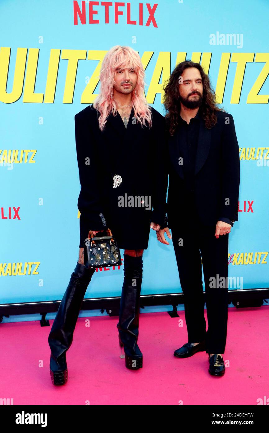 Bill and Tom Kaulitz at the premiere of the Kaulitz & Kaulitz (Netflix ...