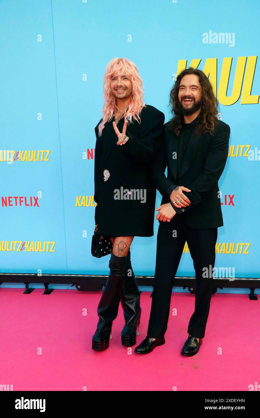 Bill and Tom Kaulitz at the premiere of the Kaulitz & Kaulitz (Netflix ...