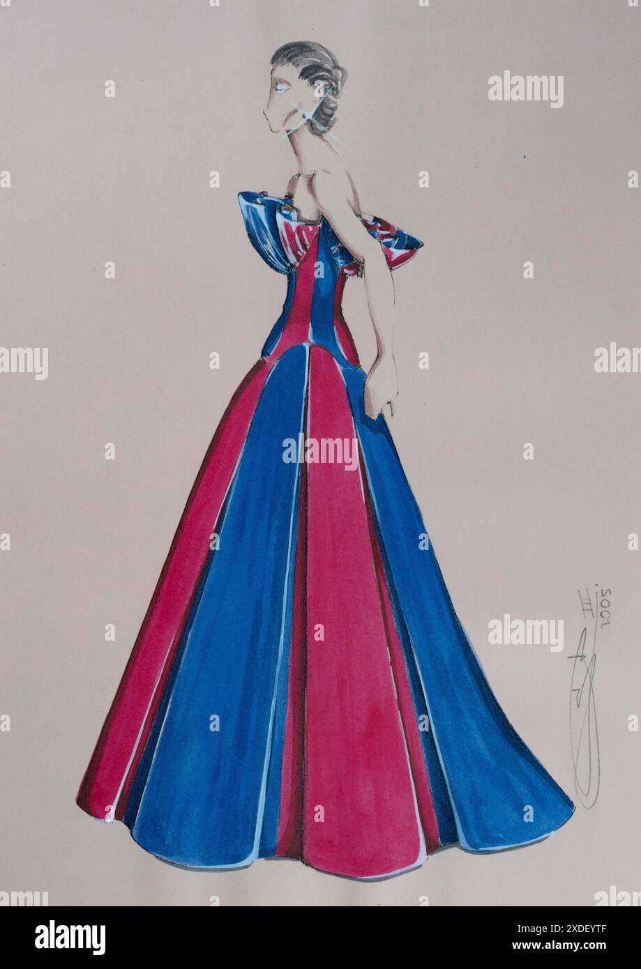 Evening dress, haute couture, fashion sketch, fashion design, women's ...