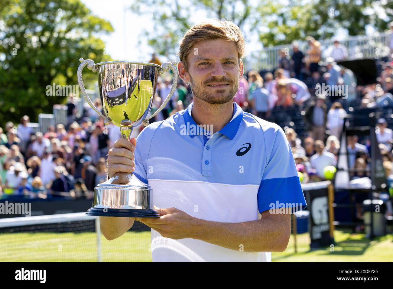 Ilkley, United Kingdom, 22 June 2024, David Goffin with his winner ...