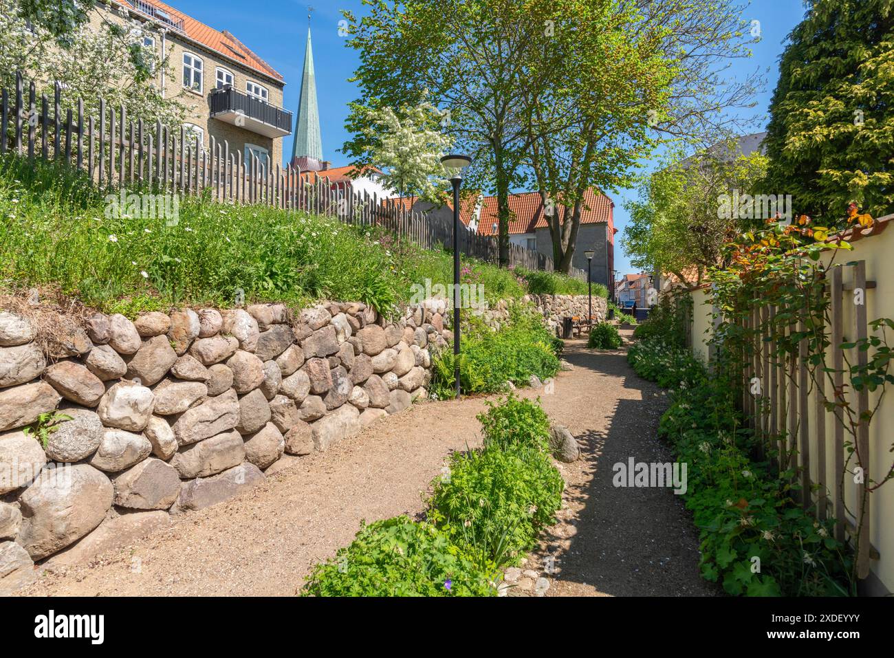 Rosenbaekken, cultural-historical site, course of the moat in the ...