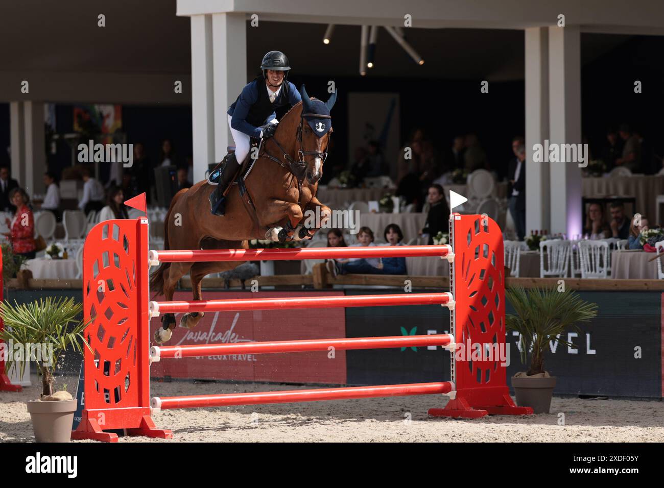 Paris, France. 22nd June, 2024. Julien Gonin of France with Caprice de ...