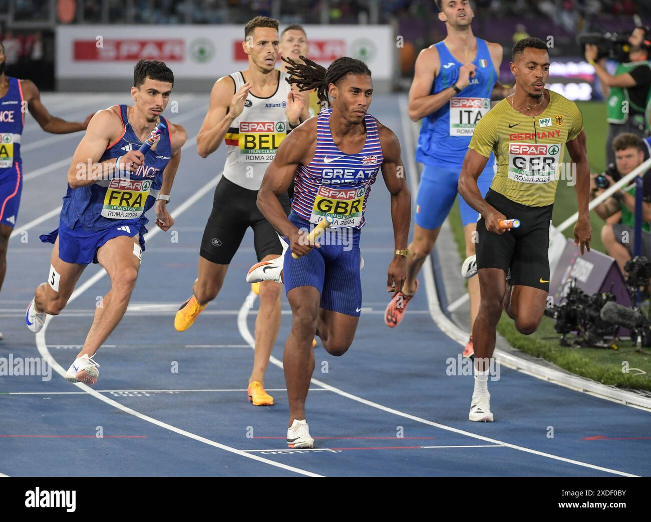 Alex Haydock-Wilson of Great Britain competing in the men’s 4x400m ...