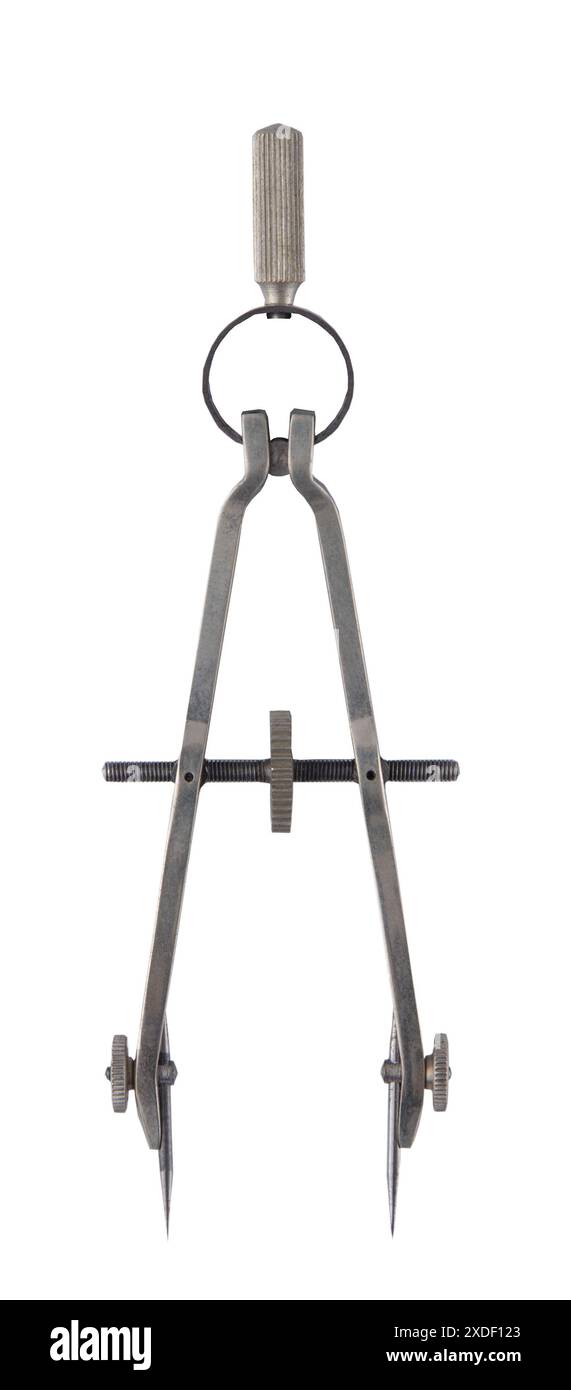 Compasses isolated on a white background. Metal tool for drawing Stock ...