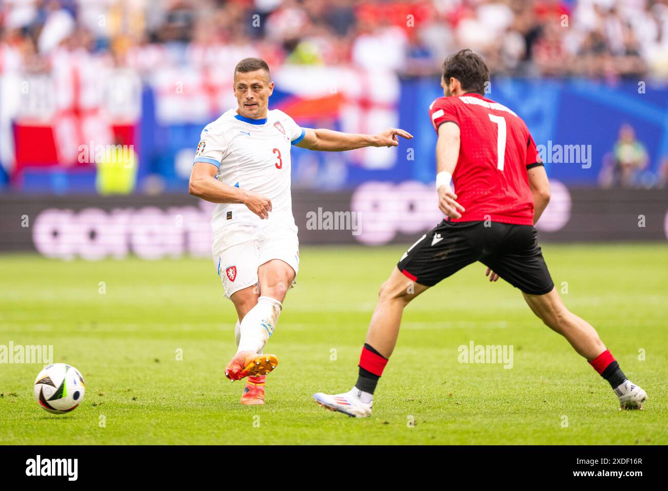 Hamburg, Germany. 22nd June, 2024. Tomas Holes (3) of Czechia seen ...