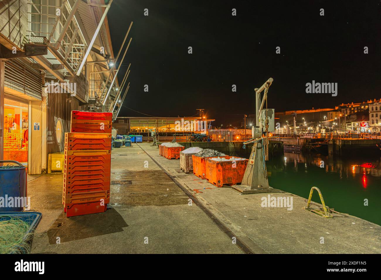 Plymouth fish market at night Stock Photo - Alamy