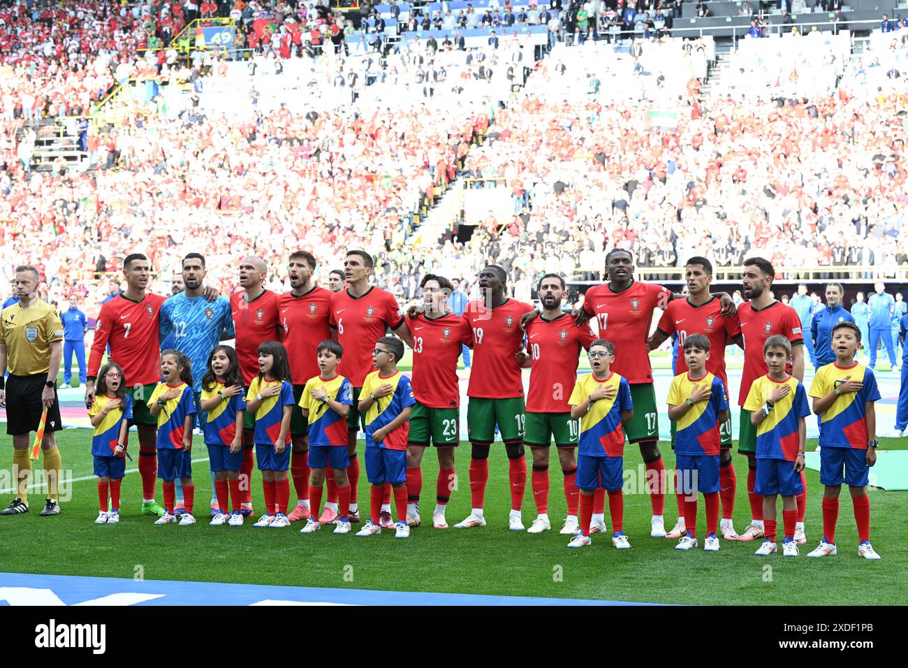 Dortmund, Germany. 22nd June 2024. Dortmund - Portugal line-up during ...
