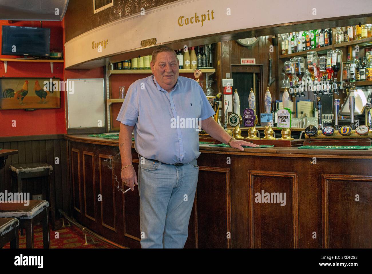Dave Cook landlord of The Cockpit pub St Andrew's Hill in the City of ...