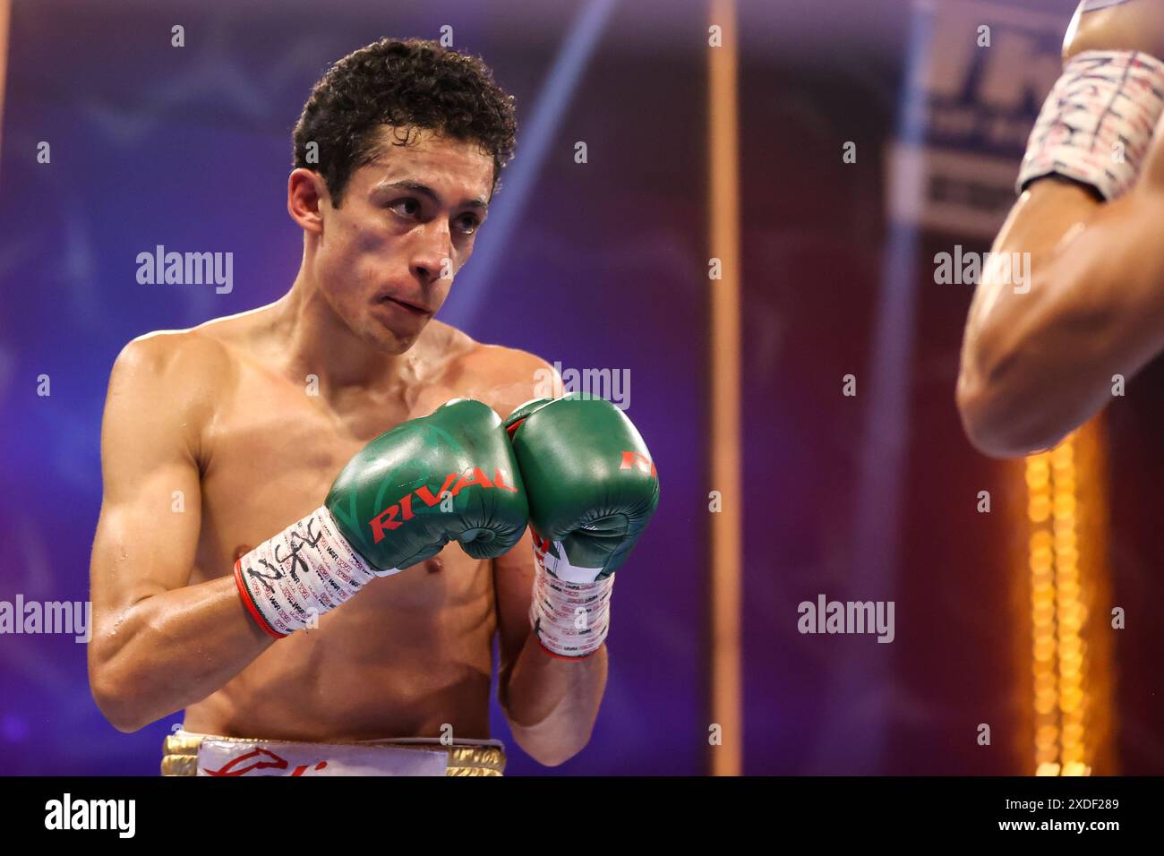 June 21, 2024: Rafael Espinoza (L) watches his opponent during their ...