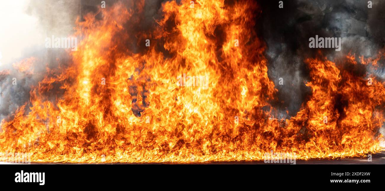 Blaze fire flame texture background. Flames caused by the explosion of ...