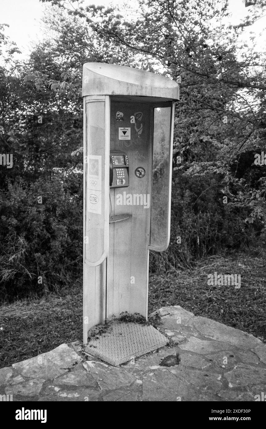 Telephone box, Olympia, Greece Stock Photo - Alamy