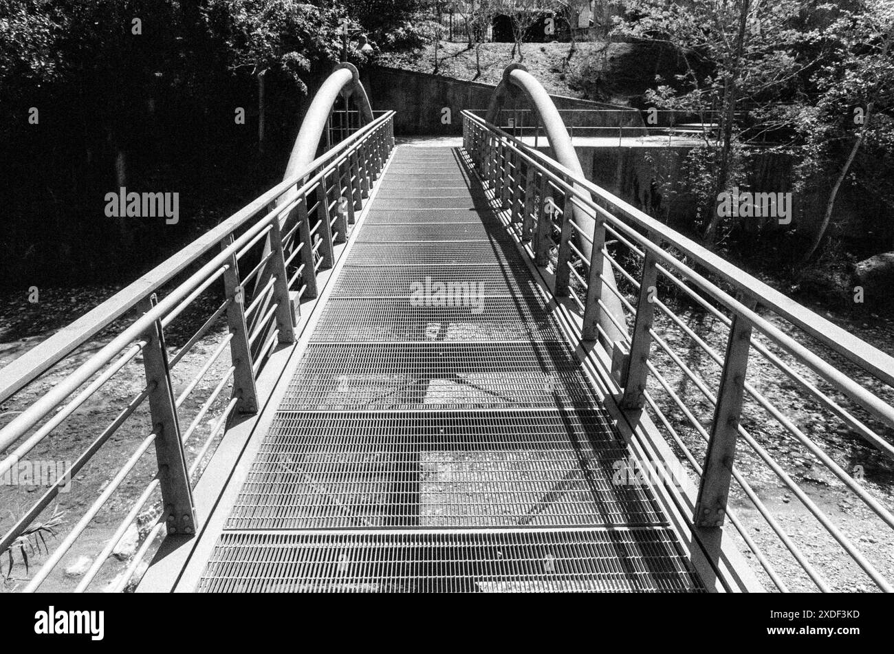 Pedestrian bridge over the river Kladeos, Olympia, Western Peloponnese ...