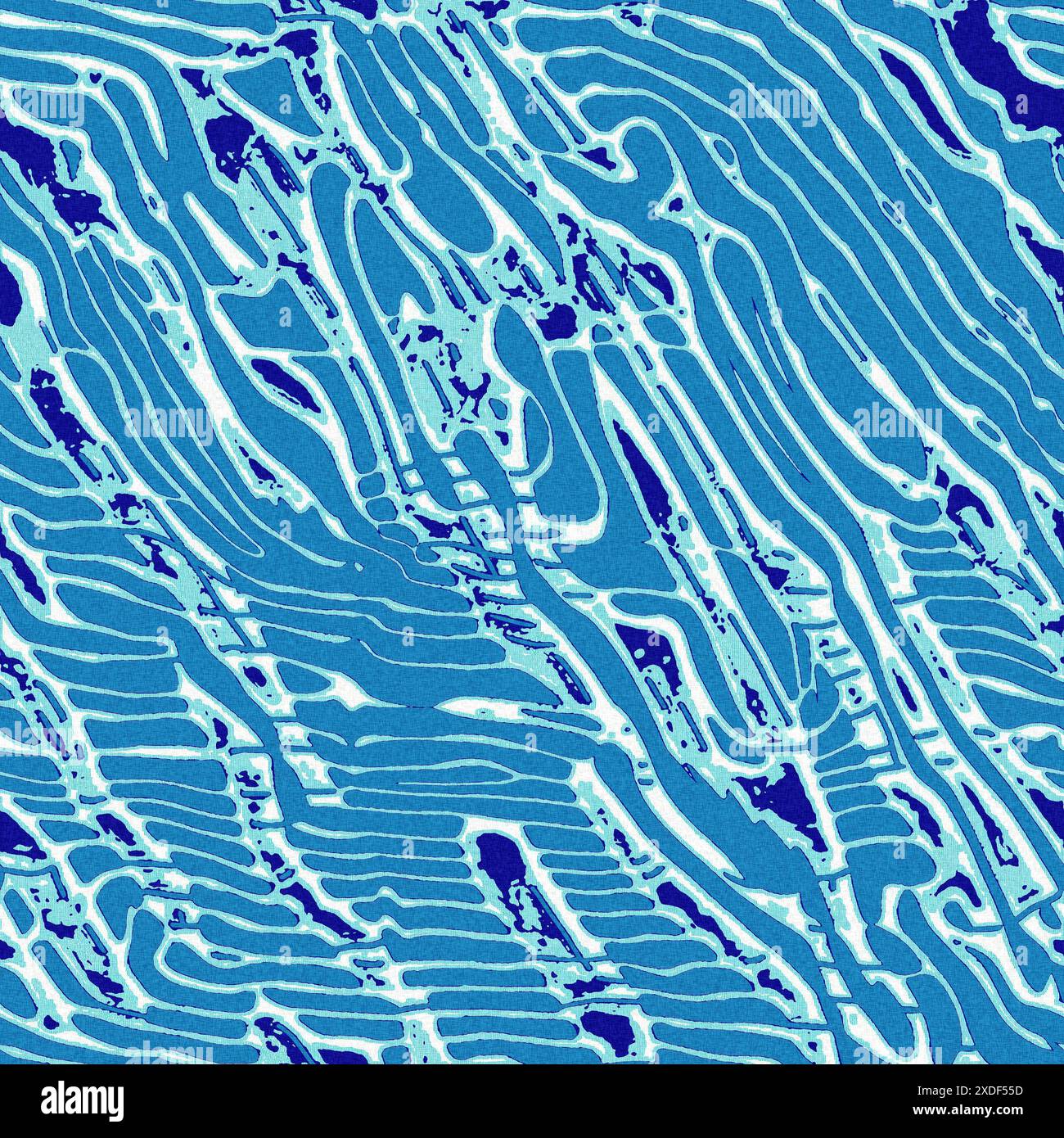 Summer blue dyed wave water pattern with broken linear stripe effect ...