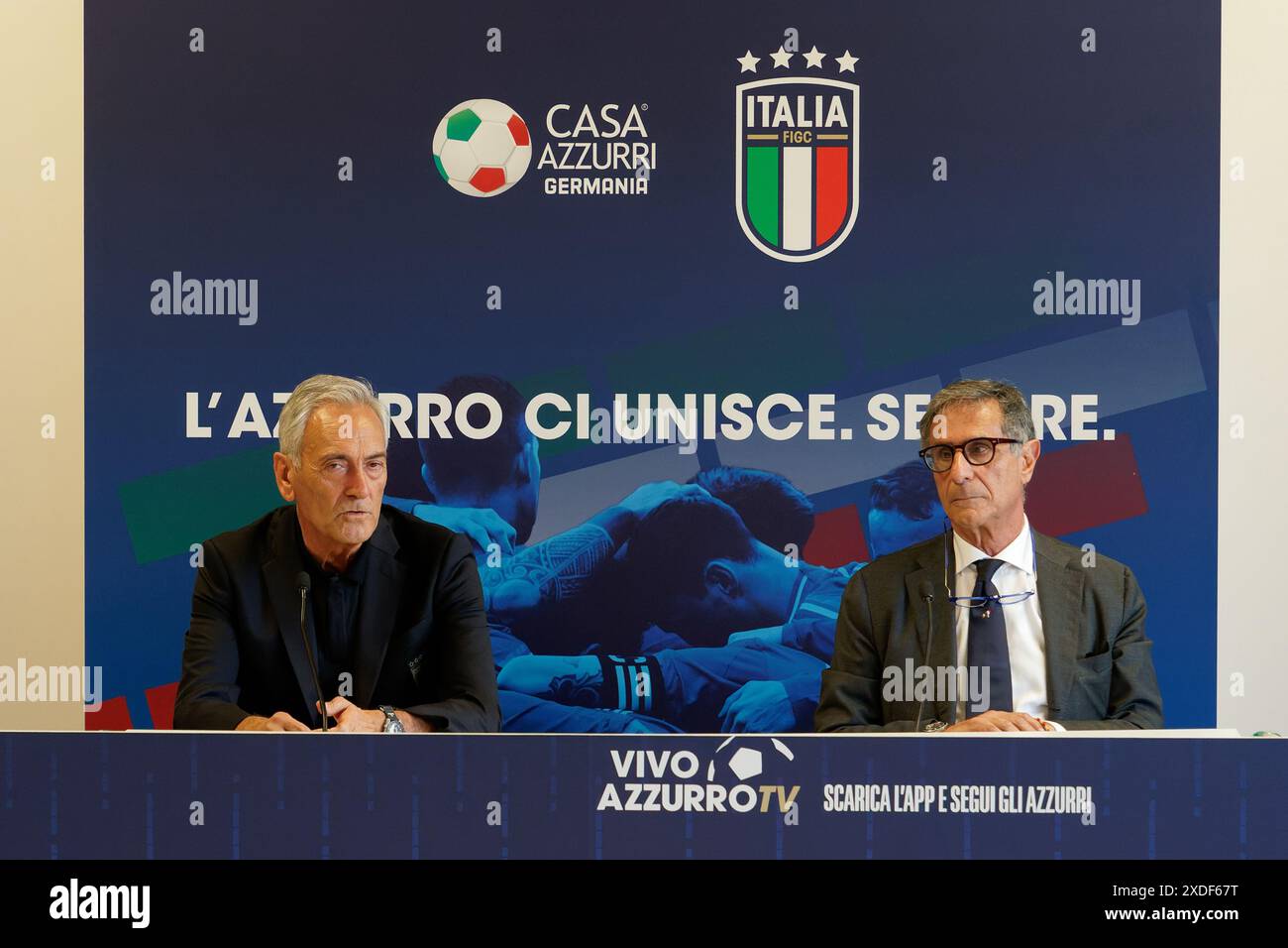 President FIGC Gabriele Gravina and Claudio Barbaro, Italy State ...