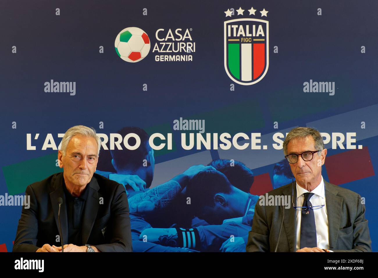 President FIGC Gabriele Gravina and Claudio Barbaro, Italy State ...