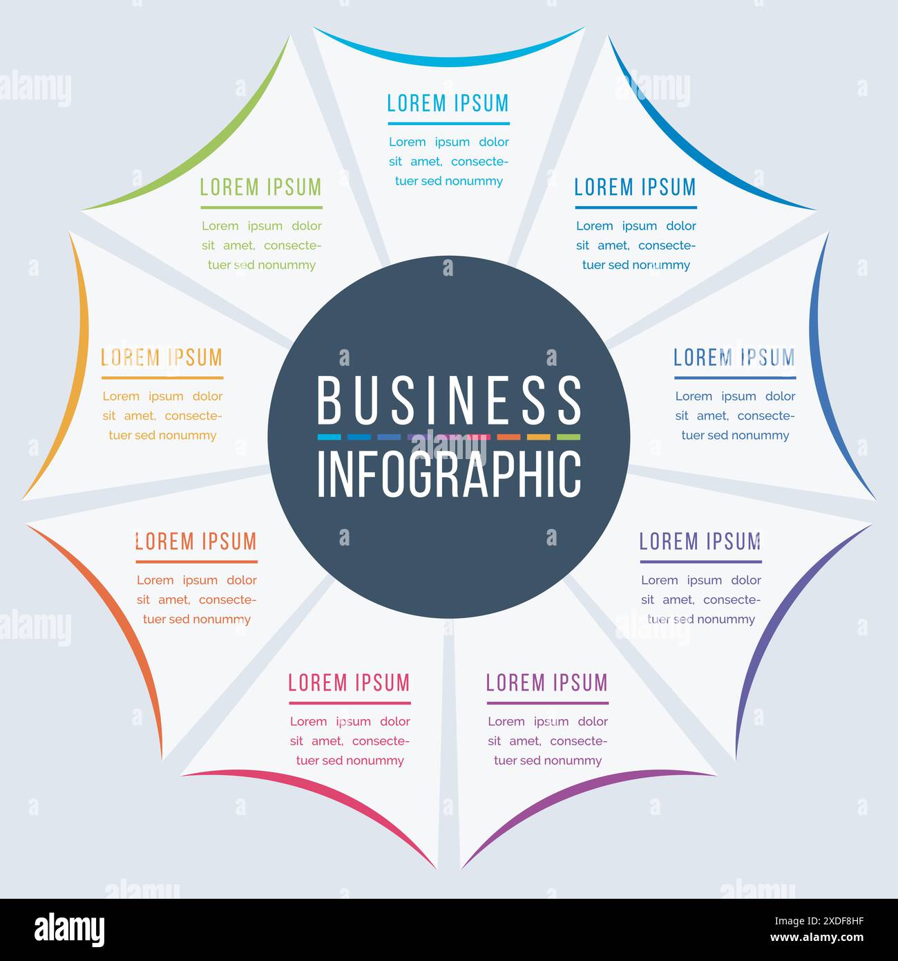 Infographic design 9 Steps, objects, elements or options circle ...