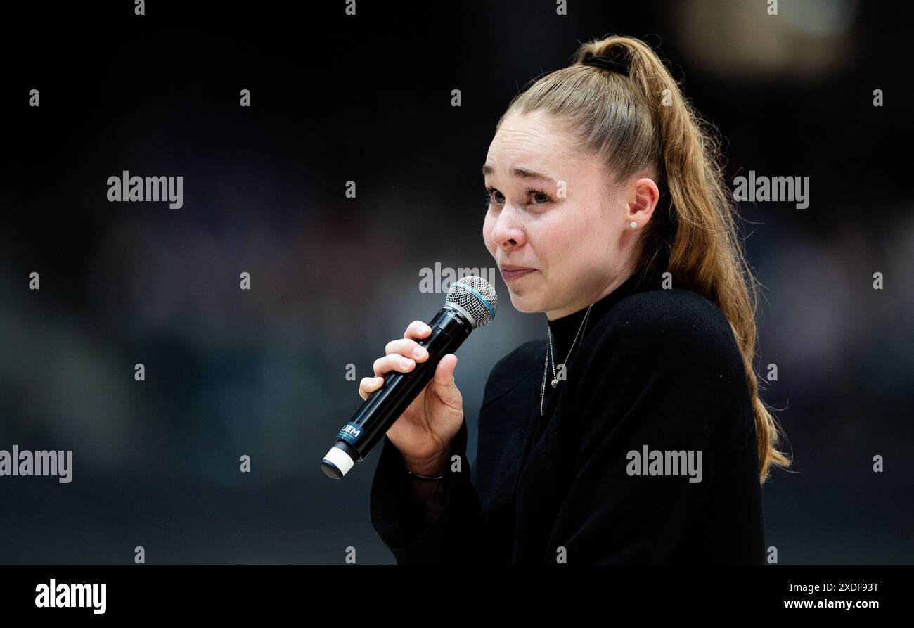 ROTTERDAM - An emotional Eythora Thorsdottir during the Olympic ...