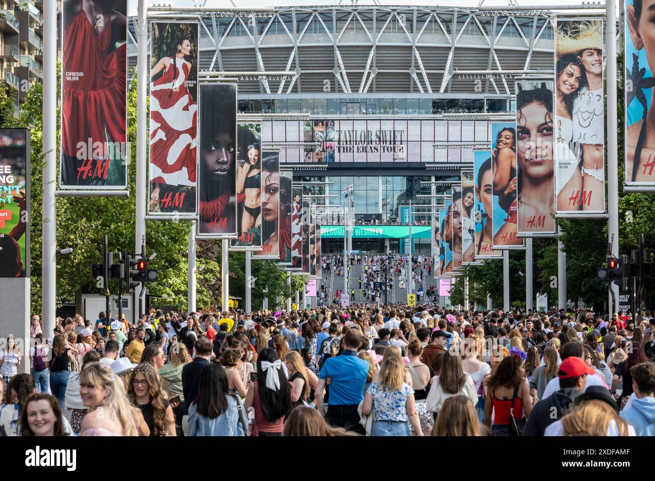 London, UK. 22 June 2024. Taylor Swift fans ('Swifties') outside ...