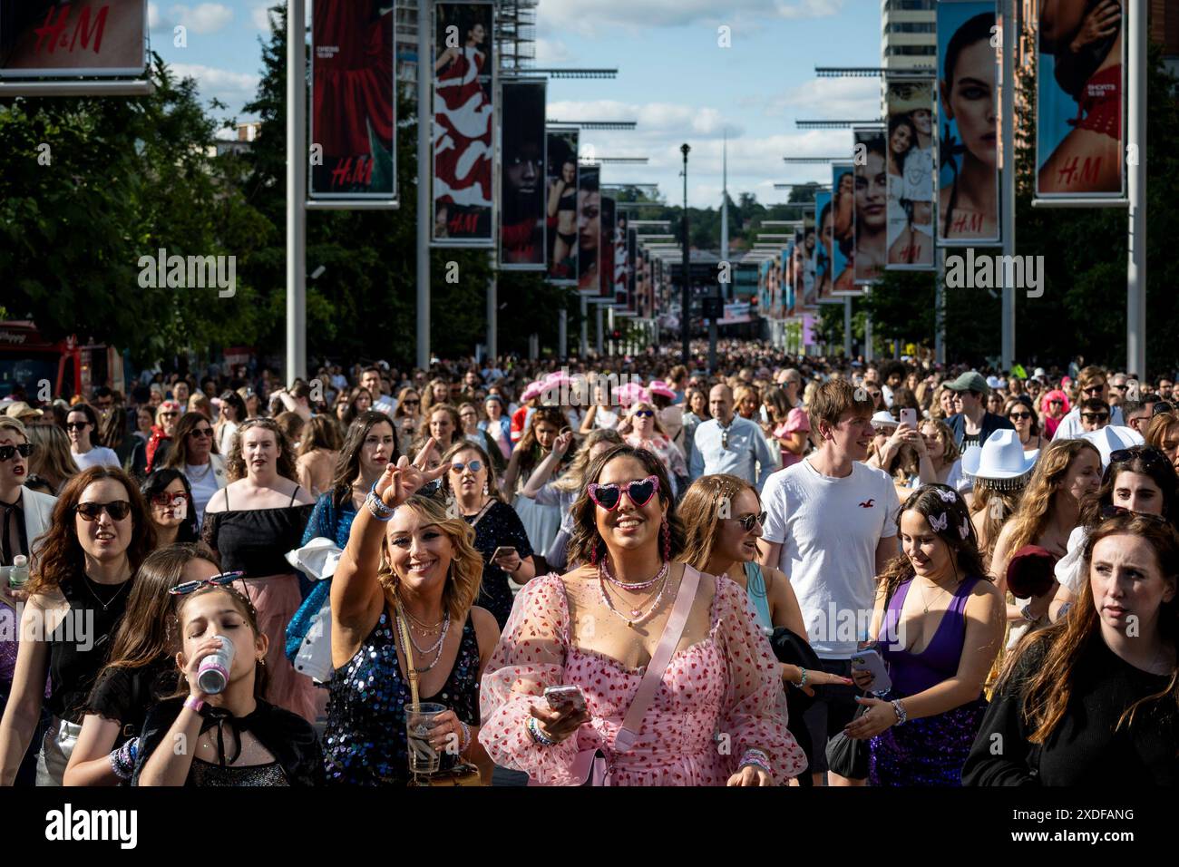 London, UK. 22 June 2024. Taylor Swift fans ('Swifties') outside ...