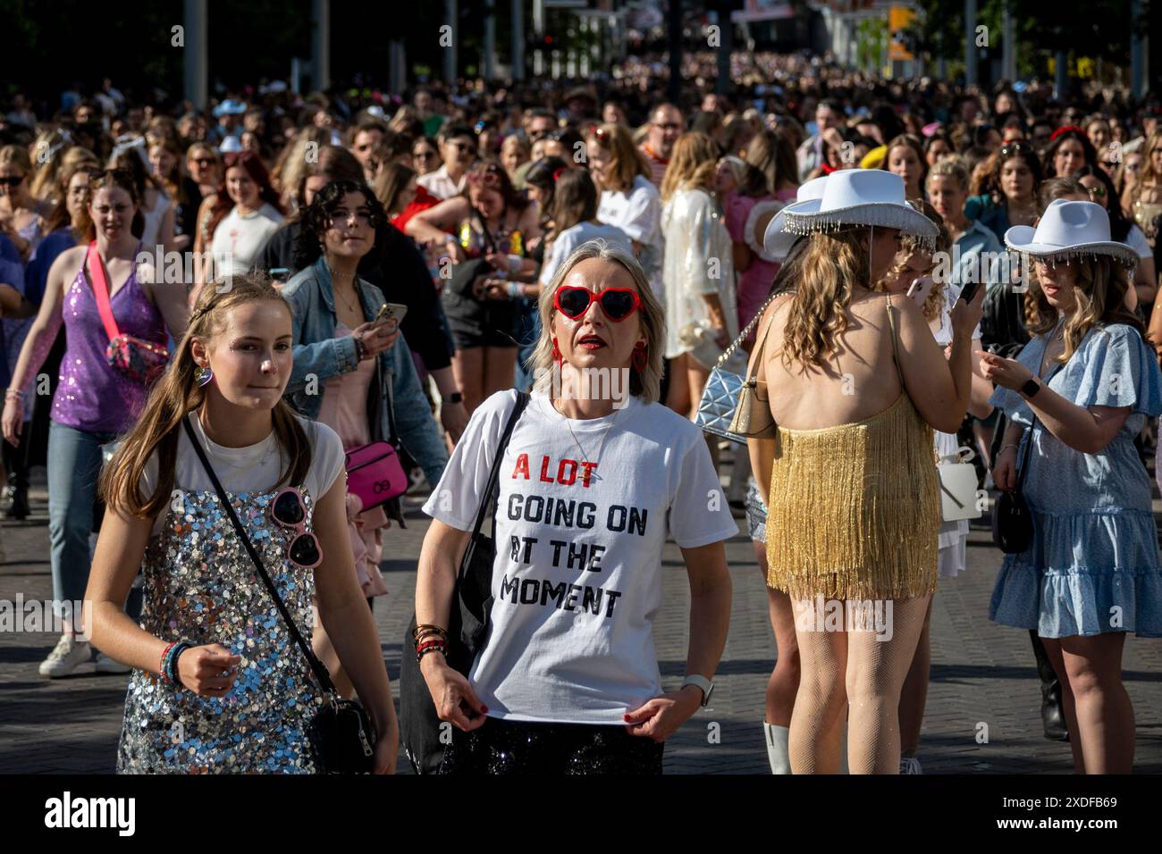 London, UK. 22 June 2024. Taylor Swift fans ('Swifties') outside ...