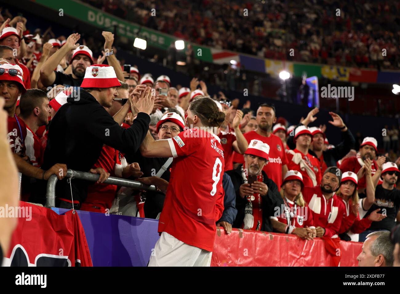 Marko Arnautovic of Austria mit den Fans UEFA EURO 2024 group stage ...