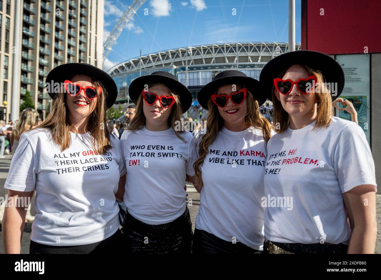 London, UK. 22 June 2024. Taylor Swift fans ('Swifties') outside ...