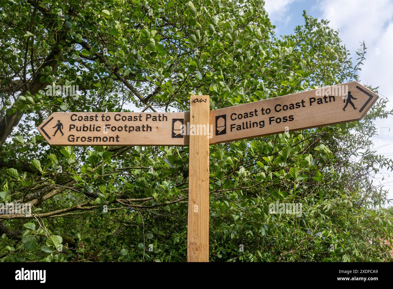 Coast to coast path sign or signpost in the North York Moors National ...