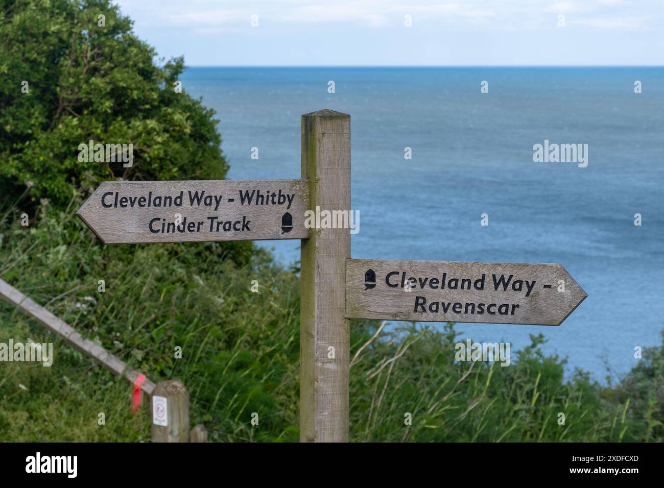 Cleveland Way national trail sign or signpost, North Yorkshire, England ...