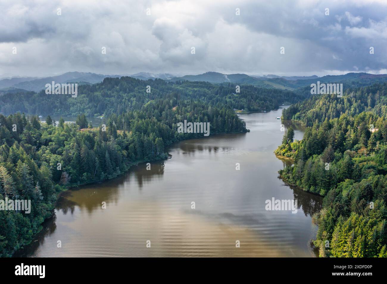 Tenmile Lake in Coos County at the Southern Oregon Coast Stock Photo ...