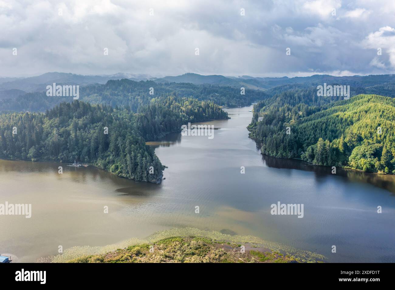 Tenmile Lake in Coos County at the Southern Oregon Coast Stock Photo ...