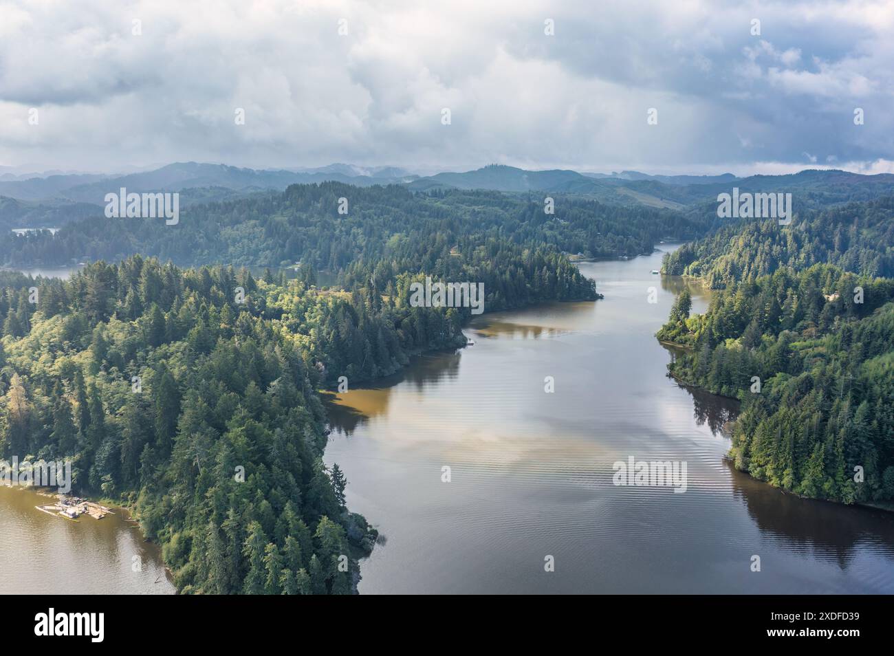 Tenmile Lake in Coos County at the Southern Oregon Coast Stock Photo ...