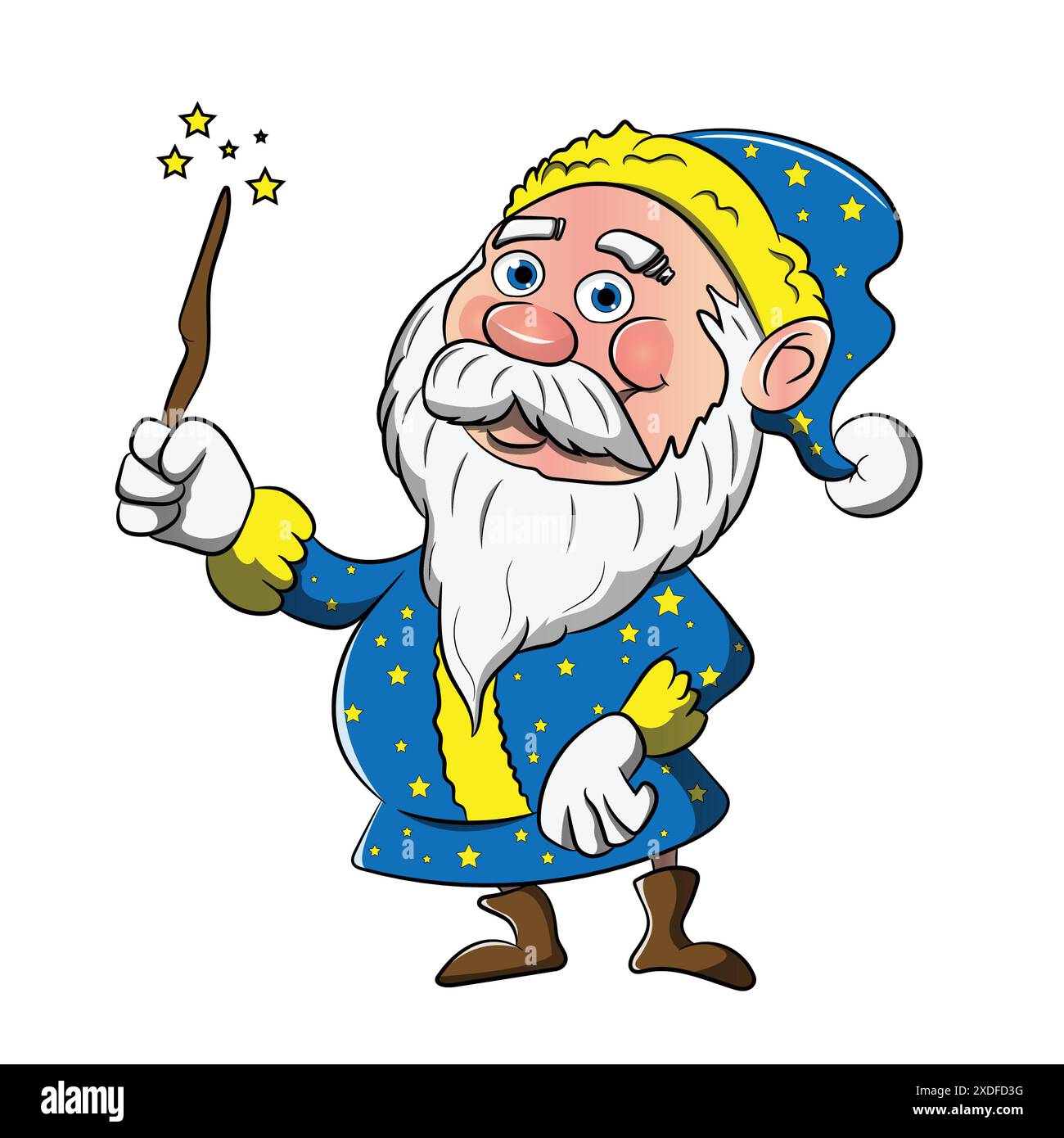 Magical Santa Claus Blue Suit Cartoon Character Stock Vector Image ...