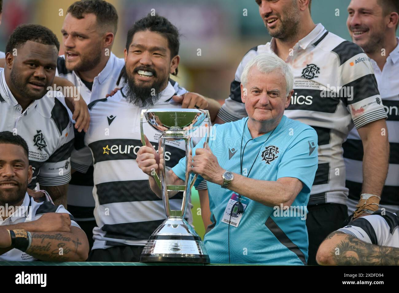 Barbarians lift the cup having won the match 45-32 in the Killick Cup ...