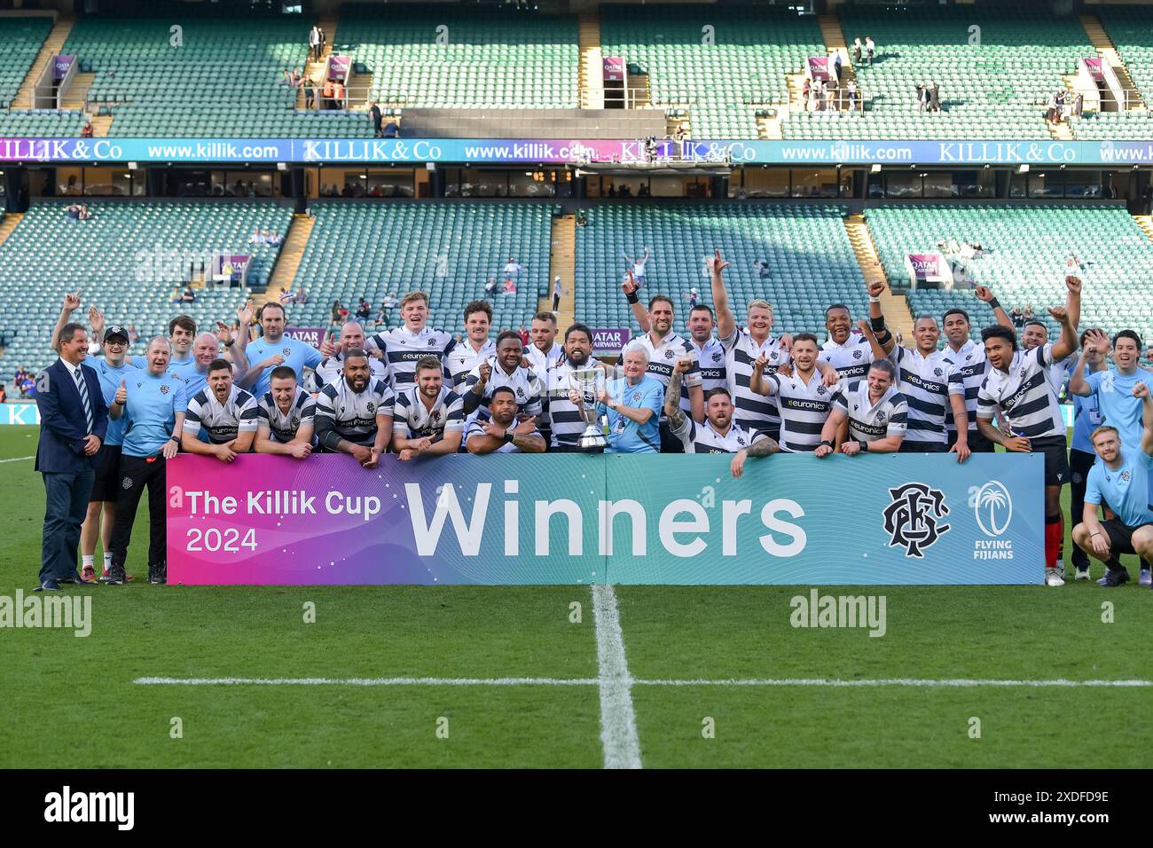 Barbarians lift the cup having won the match 45-32 in the Killick Cup ...
