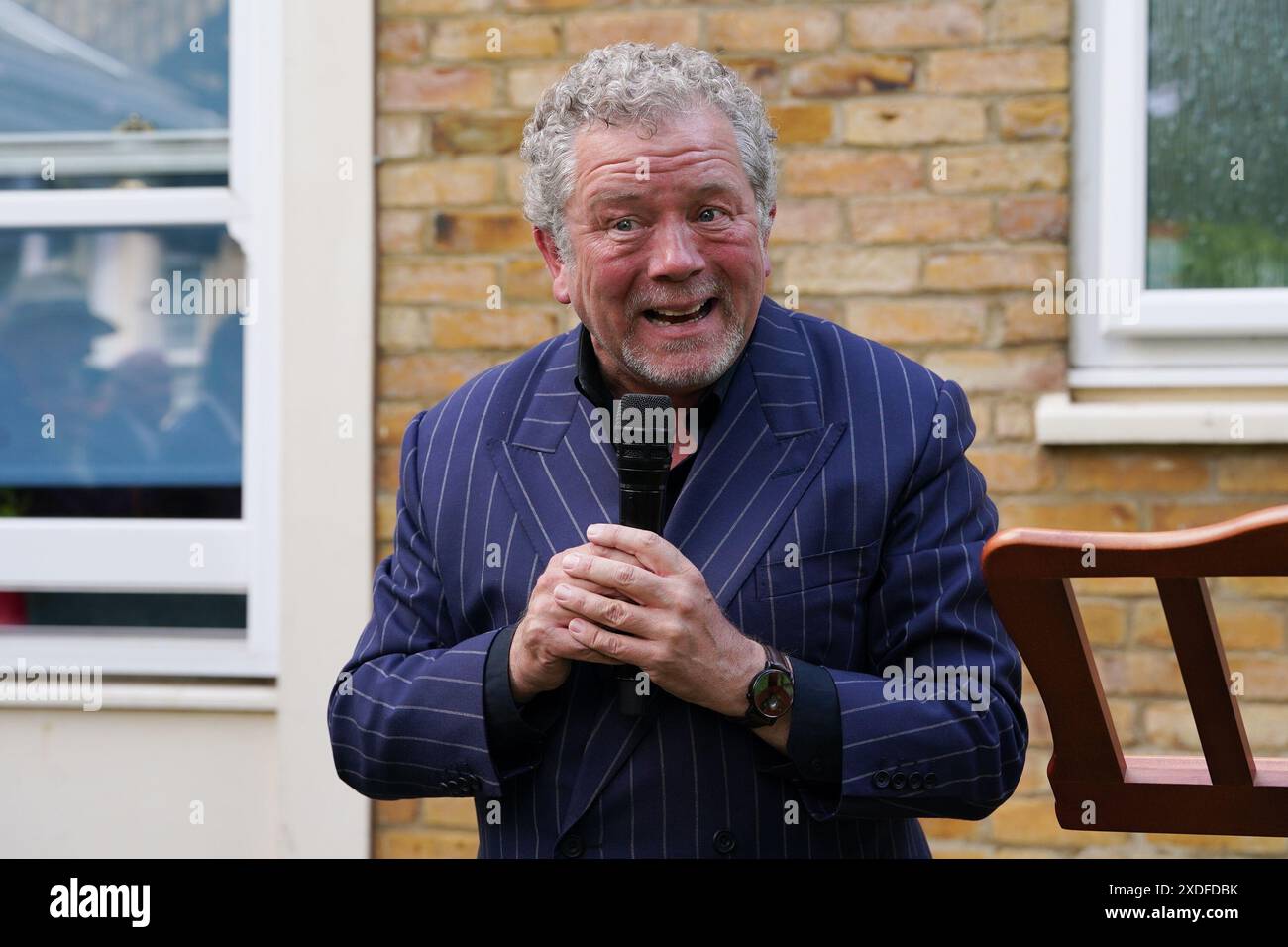 Actor, comedian and impressionist Jon Culshaw speaks during a multi ...