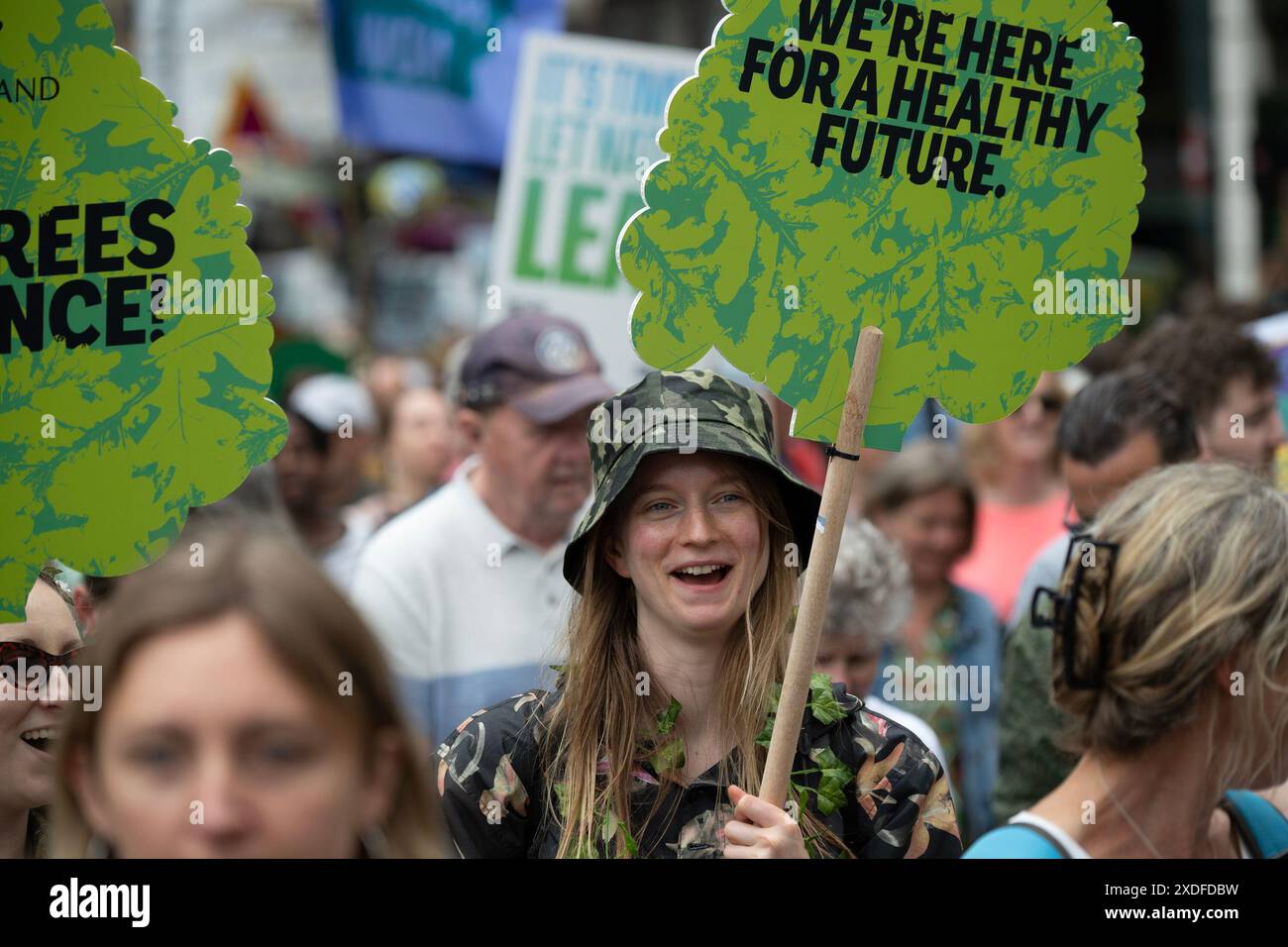 London, UK, 22 June 2024. Restore Nature Now march. The march calls for ...