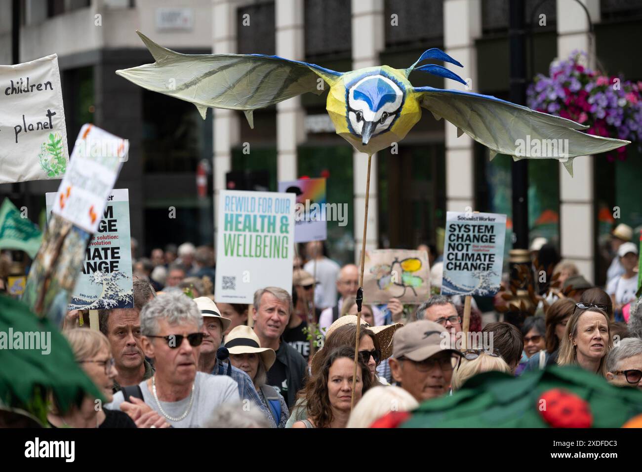 London, UK, 22 June 2024. Restore Nature Now march. The march calls for ...
