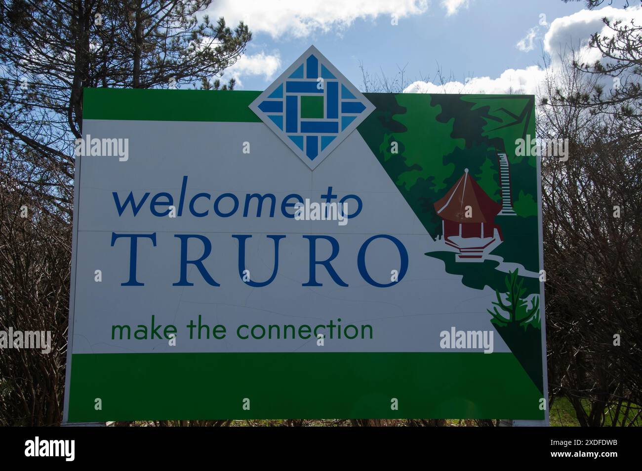 Welcome to Truro sign on NS 102 in Truro, Nova Scotia, Canada Stock Photo - Alamy
