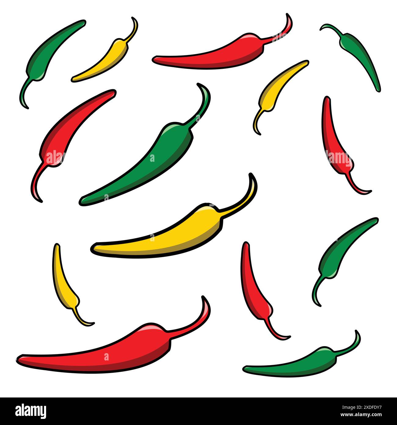 Red Yellow Green Pepper Pattern Stock Vector Image & Art - Alamy