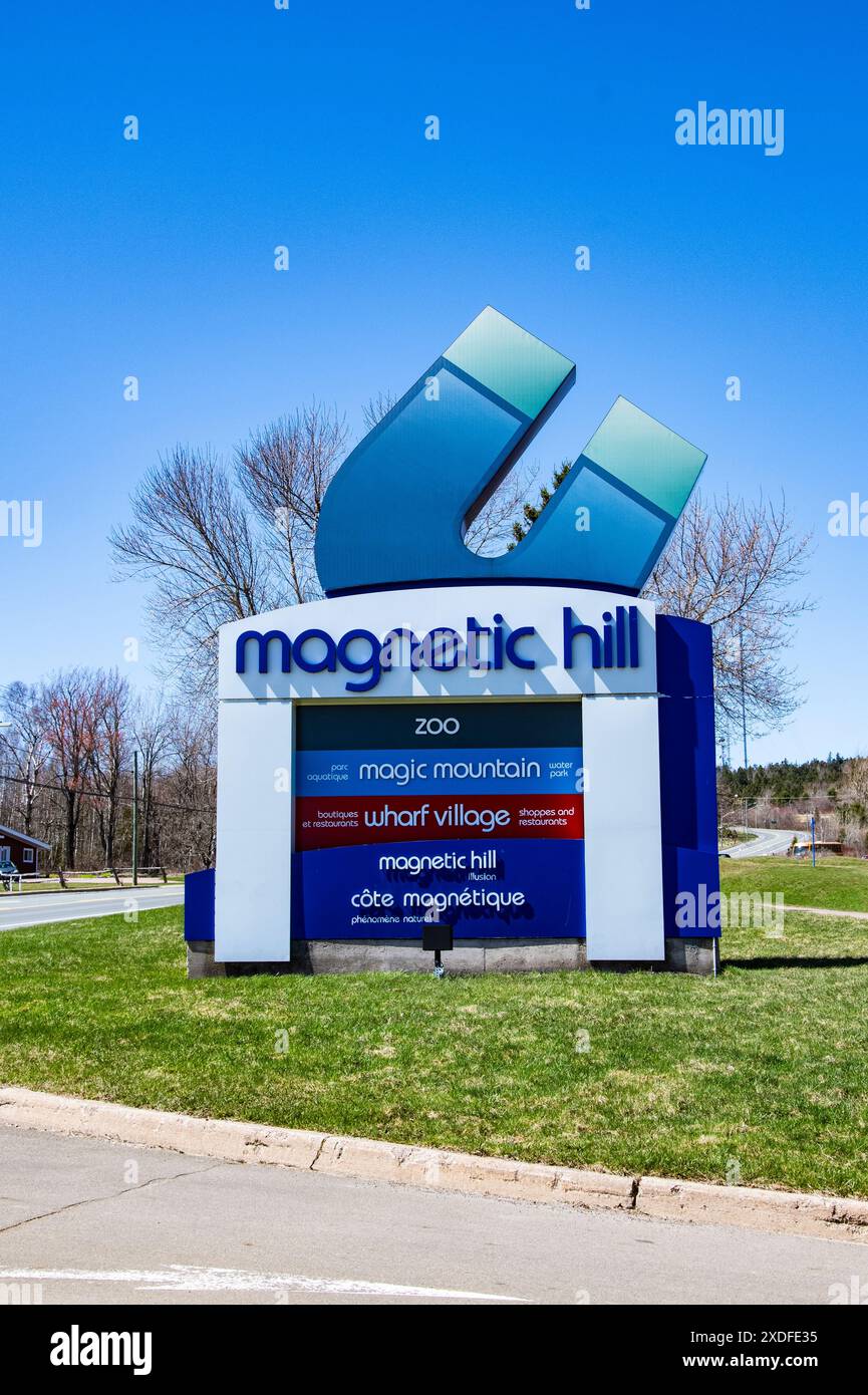 List of attractions sign at Magnetic Hill in Moncton, New Brunswick ...